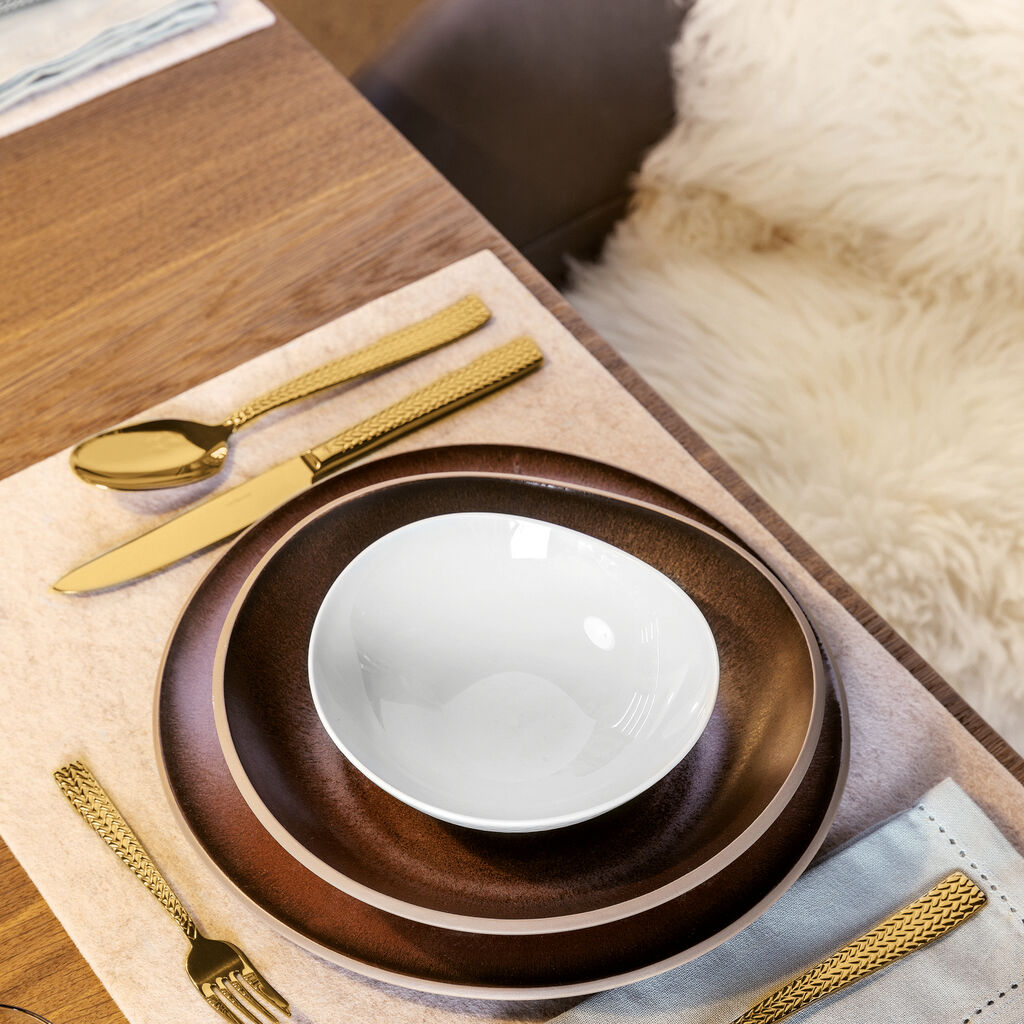 Flatware place setting, 5 pieces , PVD Mirror PVD Gold, Cortina, Sambonet