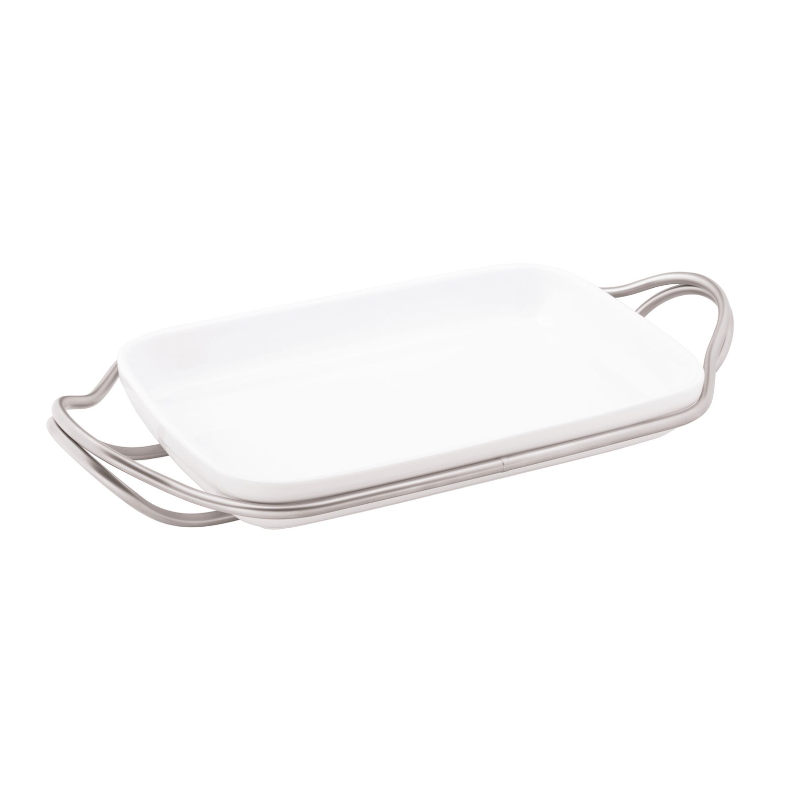 Rectangular dish with holder , Antico Steel, New Living, Sambonet