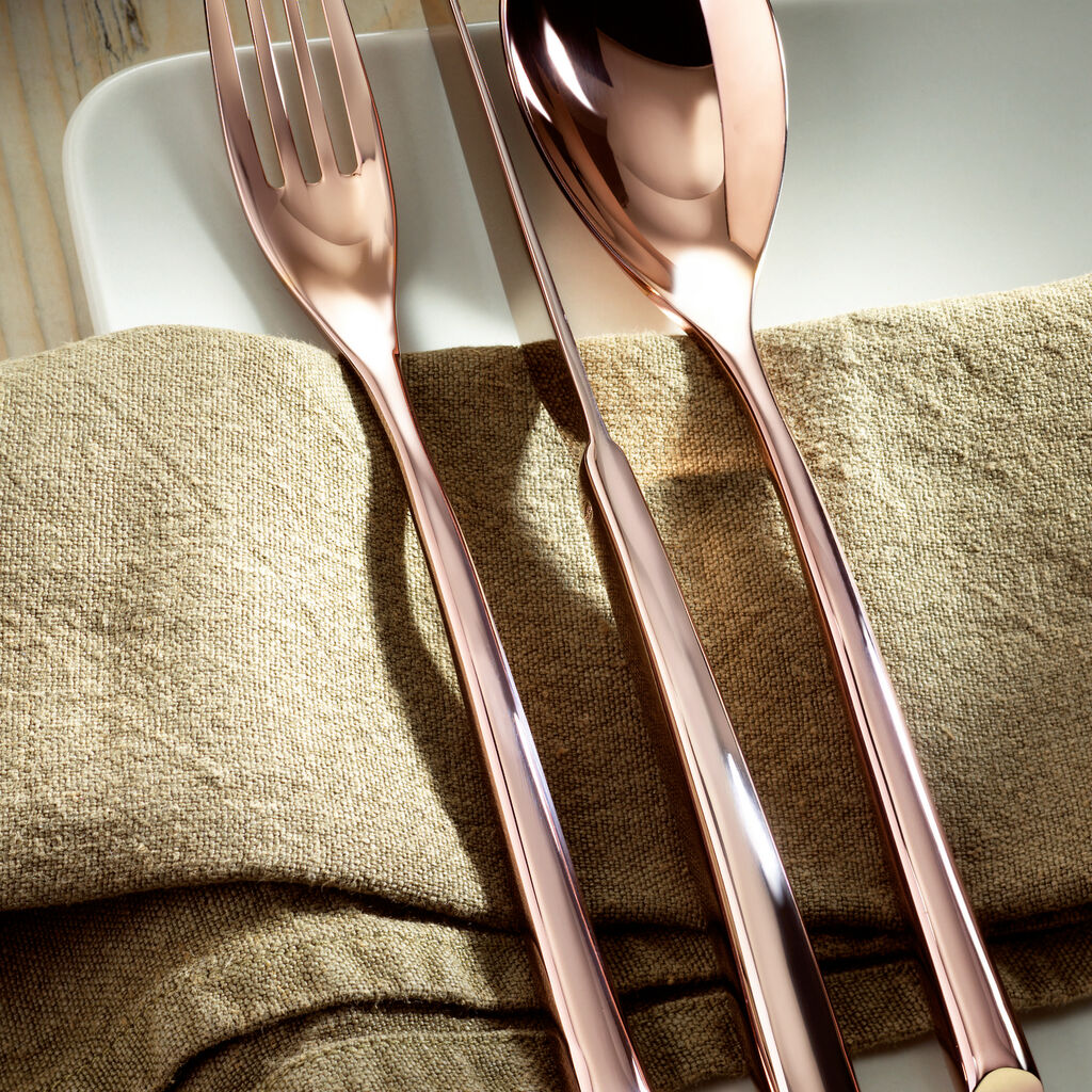Table fork , PVD Mirror PVD Copper, H-Art, Sambonet