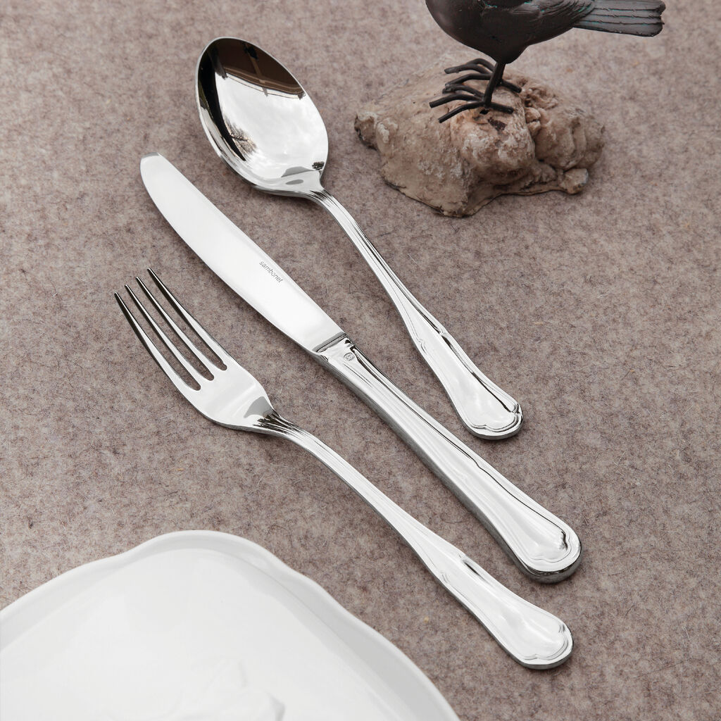Bouillon/gourmet spoon , Mirror Steel, Petit Baroque, Sambonet